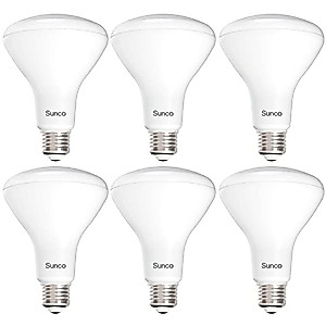 Sunco 6 Pack BR30 Light Bulb LED Indoor Flood Lights, 5000K Daylight White, 850 LM, E26 Base, 25,000 Lifetime Hours, Interior Dimmable Recessed Can, Energy Star, 11W Equivalent 65W