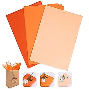 MR FIVE Assorted Orange Tissue Paper Bulk,29.5"x 19.6",Orange Tissue Paper for Gift Bags,30 Sheets Orange Tissue Paper for Crafts,Gift Wrapping Paper for Harvest Fall Thanksgiving Holiday, 3 Colors