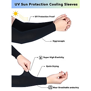 Boao 10 Pairs Cooling Sun Sleeves UV Protection Arm Sleeves Arm Cover Sleeve for Men Women (,)
