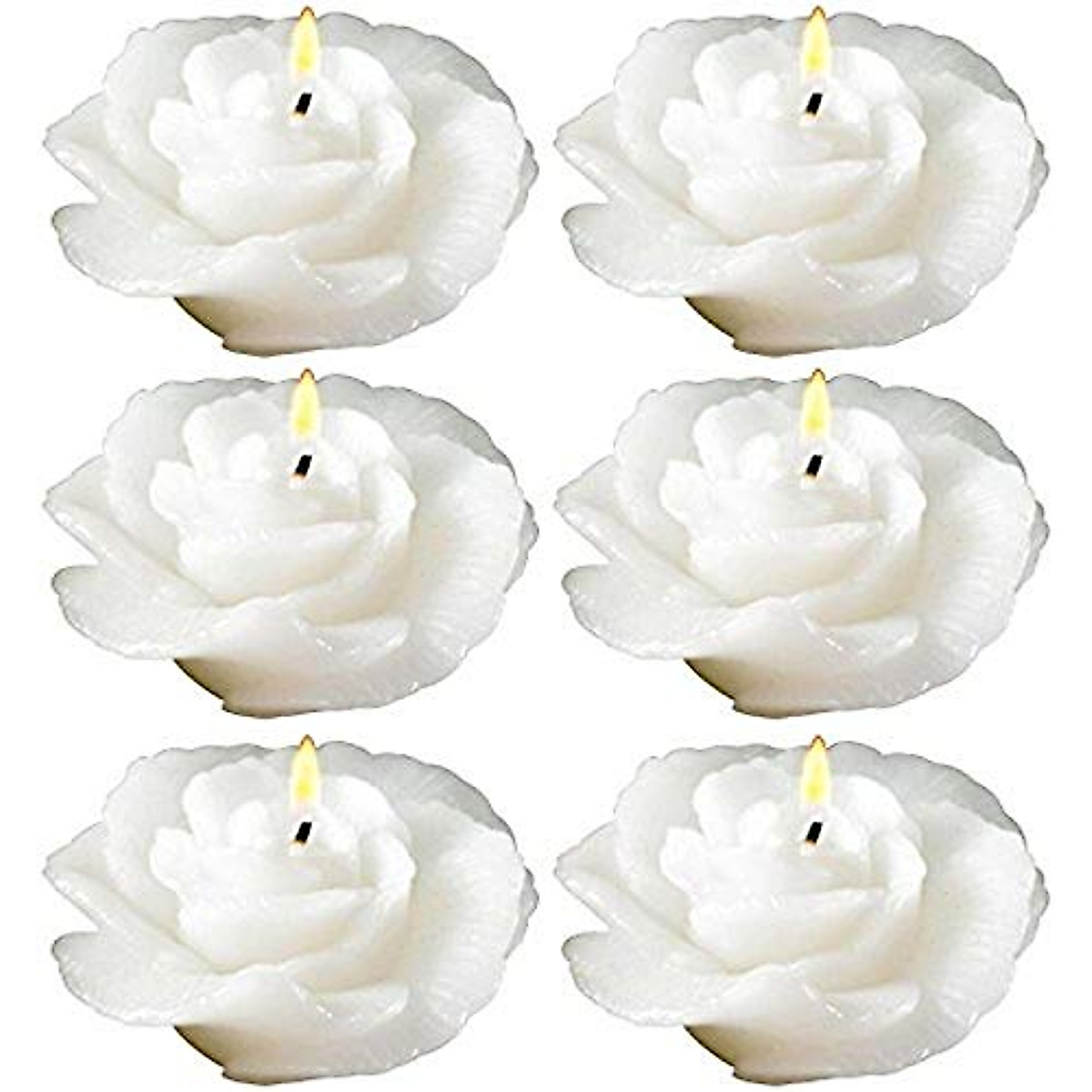 Biedermann & Sons Rose-shaped Floating Candles In White, Pack of 12