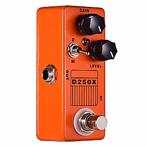 MOSKYAudio Mini Overdrive Preamp Pedal with True Bypass Switch (D250X)