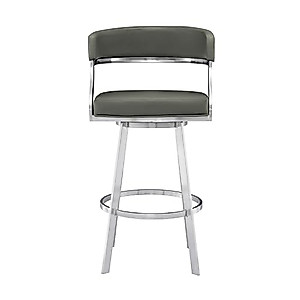 Saturn Bar Stool, 26" Counter Height, Gray