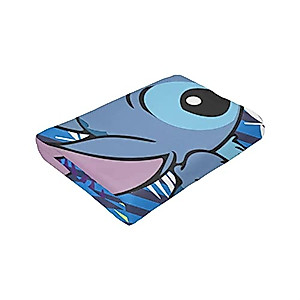 Genefy Stitch Flannel Blanket Soft Throw Luxury Warm Blanket Fits for Couch Sofa Bedroom Living Room 50''X40''