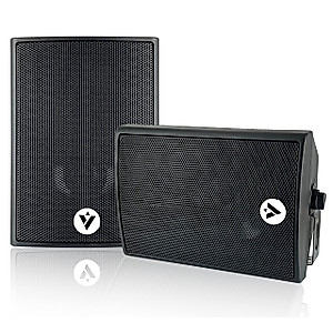 VOYZ 2-Way Wall Mounted Speakers for Indoor and Outdoor Fun - High Performance 100-Watt Loudspeakers with 4" Polypropylene Cone Woofer for Sleek Sound - Ideal Wired Speakers for Outdoor & Home Theater