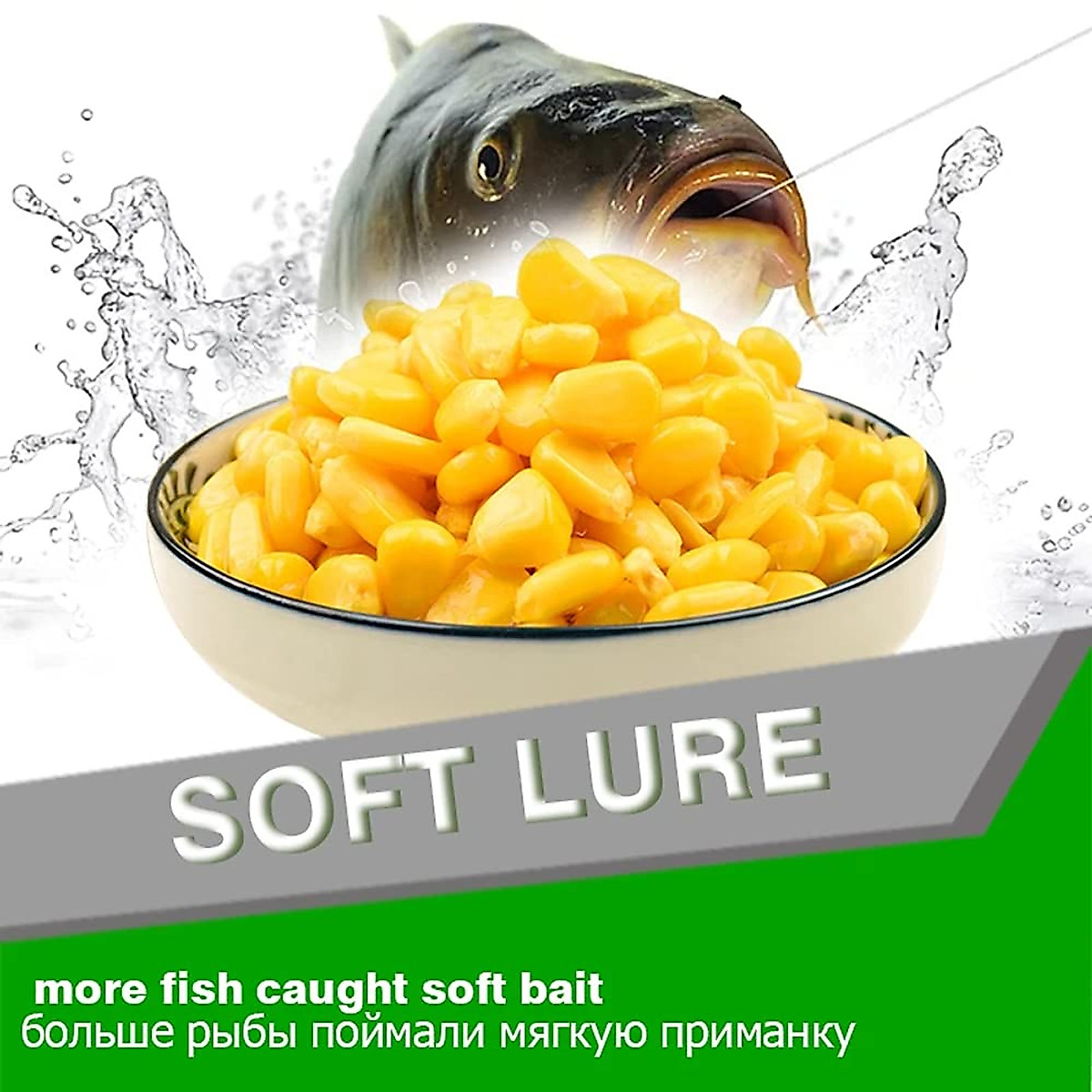 Corn Smell Bait 50Pcs Fishing Corn Artificial Corn Smell Carp Fishing Lure Silicone Soft Plastic Bait Tackle Floating Lures Fishing Accessories
