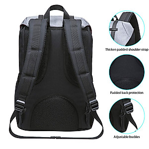 KAUKKO Laptop Outdoor Backpack, Traveling Rucksack Fits 15.6 Inch Laptop(5-7-Black Grey)