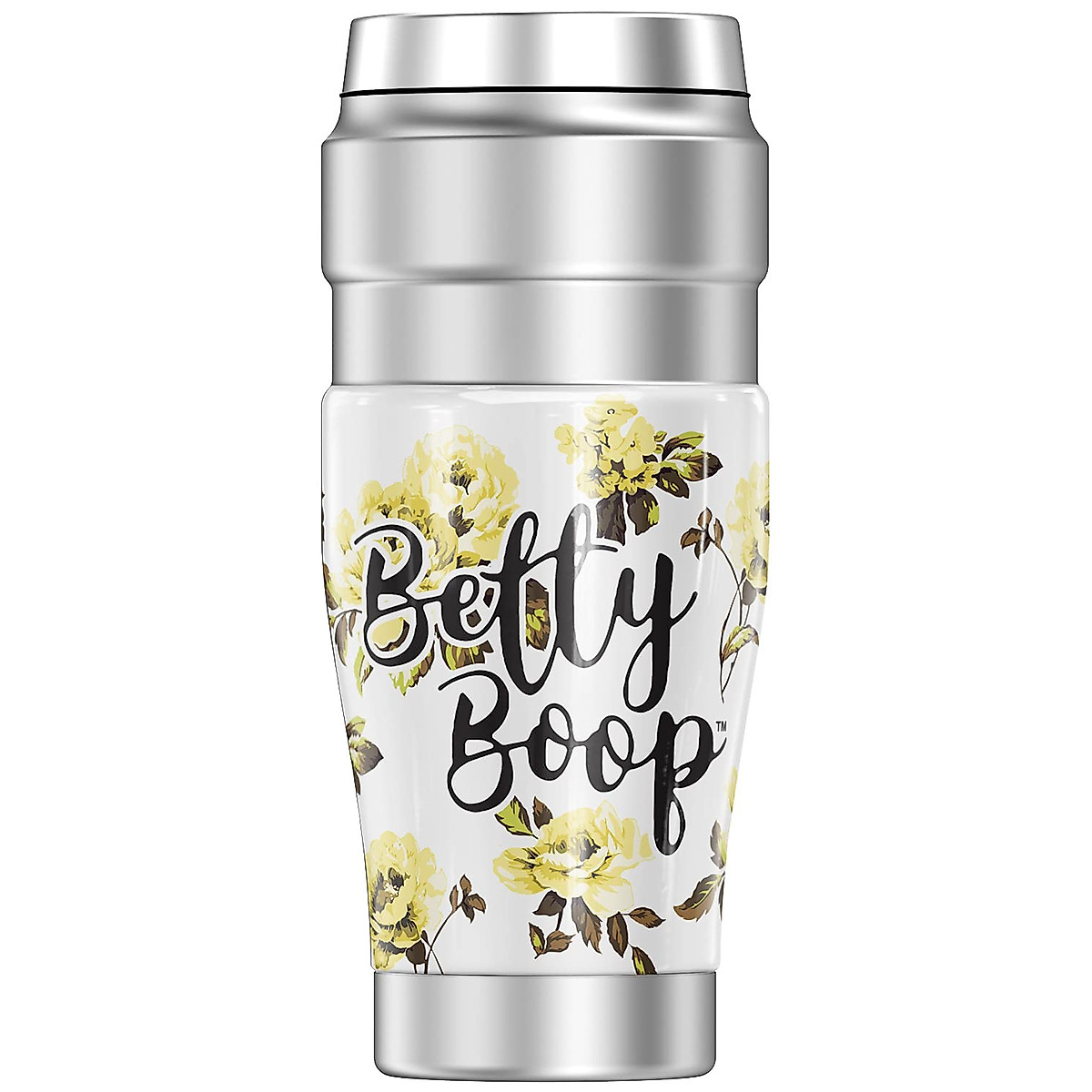 THERMOS Betty Boop Yellow Flowers STAINLESS KING Stainless Steel Travel Tumbler, Vacuum insulated & Double Wall, 16oz