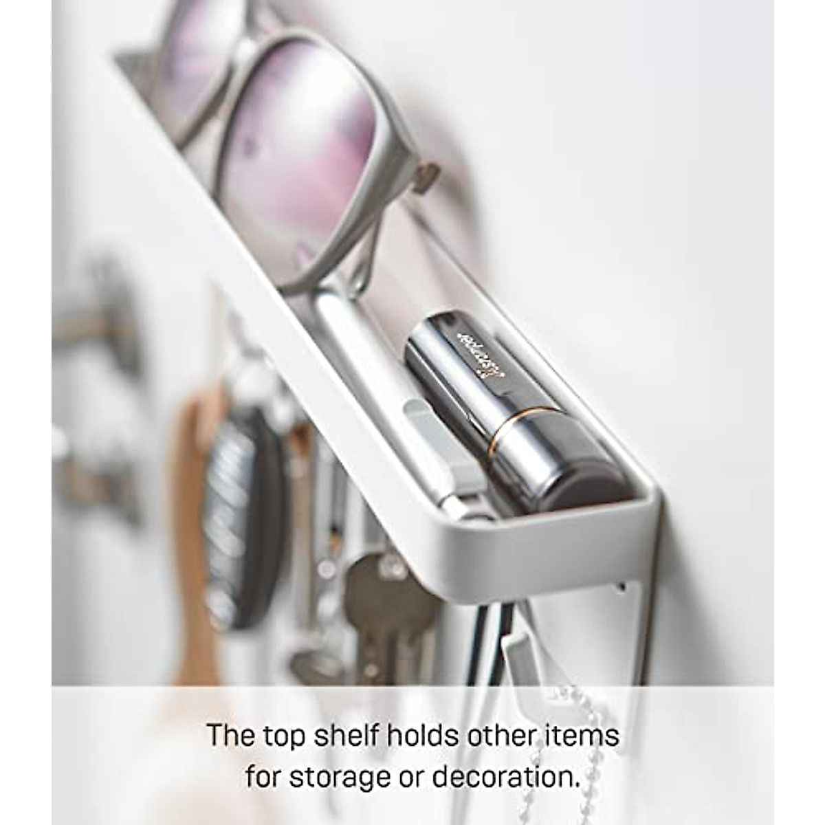 Yamazaki Home Magnetic Key Rack with Tray Steel One Size White