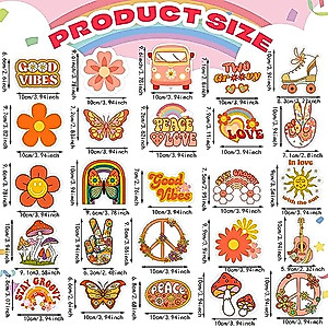 25 Pieces Hippie Car Flower Magnet Groovy Boho Flower Refrigerator Magnets Retro Magnetic Hippie Fridge Magnets for Car Home Metal Door Whiteboard Mailbox Office Cabinets Decor