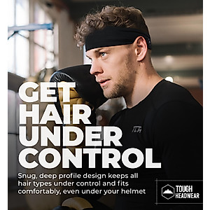 Tough Headwear Mens Sweat Headband - Cycling, Football, Baseball, Running Headbands for Working Out Men Sports - One Size Fits Most Athletic Headbands for Men/Women