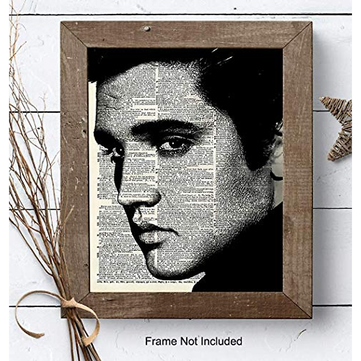 Elvis Dictionary Art - 8x10 Photo - Chic Unique Gift for Fans of The King, Graceland - Unframed Poster Picture Print
