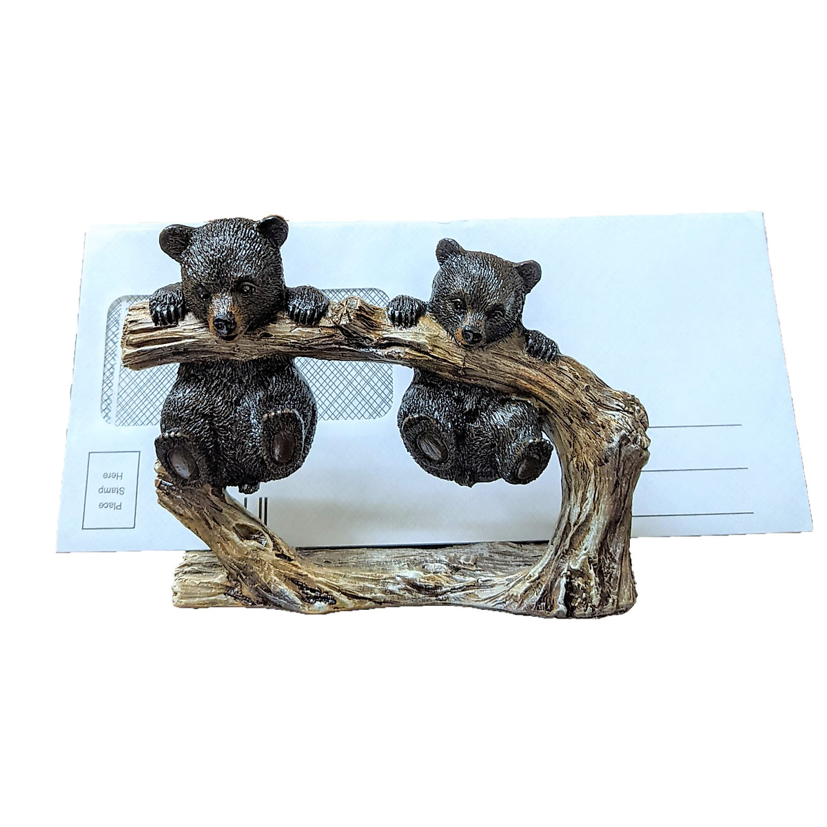 Bear Cubs Hanging on Tree Branch Decorative Napkin Holder (Mail Holder)