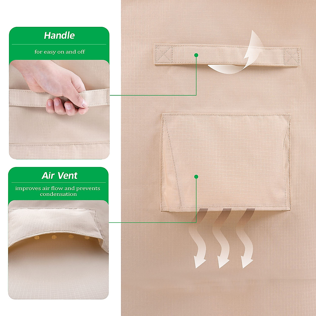 F&J Outdoors Waterproof Anti-UV Heavy Duty Rip-stop Fabric Extra Large Patio Furniture Covers, 140"x86"