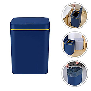Hemoton Automatic Trash Can Motion Sensor Kitchen Garbage Bin Touchless for Bedroom Bathroom 16L Blue