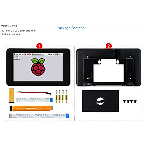 for Raspberry Pi 7inch Capacitive 800×480 Touch Display Screen with Protection Case 5MP Front Camera and DSI Interface for Raspberry Pi 4 Model B @XYGStudy (7inch DSI LCD (with cam and case))