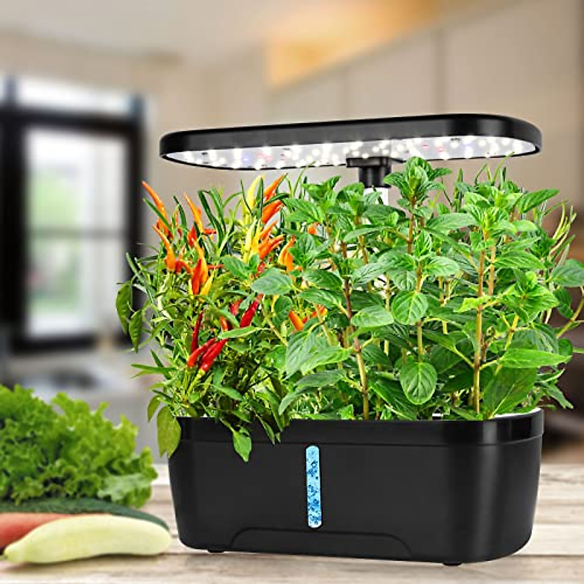 DISNILA Hydroponic Growing System Indoor Hydroponics Garden 20W 83 LED Full Spectrum Growing Light, 6Pods Smart Automatic Timer Hydrogarden for Indoor Kitchen Black