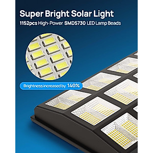 Eontim 4200W Solar Street Lights Outdoor, Commercial Solar Parking Lot Light with Remote Control, Motion Sensor Solar Light Outdoor Waterproof, Dusk to Dawn LED Solar Flood Light for Yard, Outside