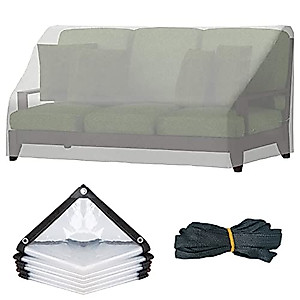 Abrotain Plastic Sofa Couch Cover 8'x11'6" Lawn Patio Furniture Cover , 3-Seater Outdoor Sofa Cover , Prevent Wind Rain and Snow Protector Cover with Rope for Outdoor Indoor Against CAT/Dog Clawing