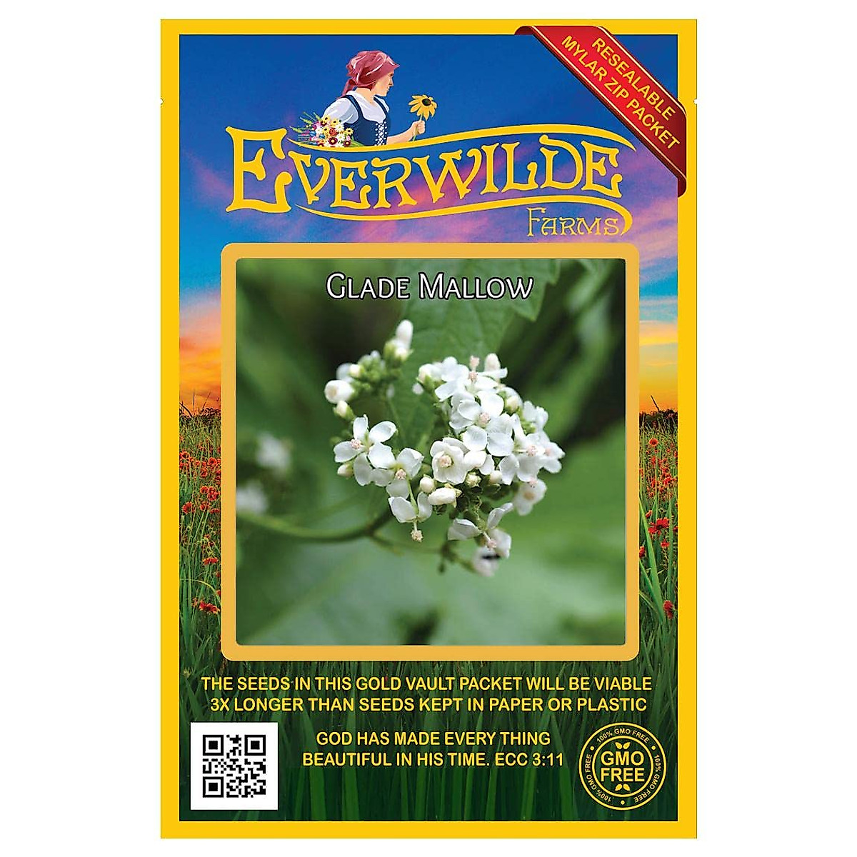 Everwilde Farms - 250 Glade Mallow Native Wildflower Seeds - Gold Vault Jumbo Seed Packet