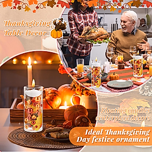 Jetec 2116 Pieces Thanksgiving Vase Filler Faux Pearl for Vase Filler Fall Vase Filler Water Gels Bead Candle Centerpiece for Thanksgiving Fall Table Party Decoration (Acorn Maple Leaf Style)