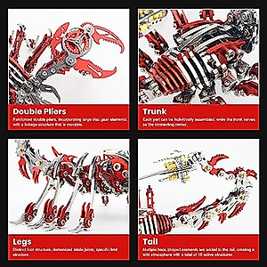 SHDEMY 3D Metal Puzzles Scorpion Model, Stainless Steel DIY Scorpion King Kit, Hand-Assembled Model Decor, Puzzles for Adults/Teenagers