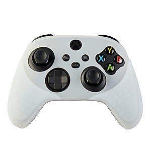 Controller Grip Cover for Xbox Series X/S, Anti-Slip Silicone Skin Protective Cover Case for Microsoft Xbox Series X/S Controller, 2 Pack with 8 Thumb Grips (White+Blue)