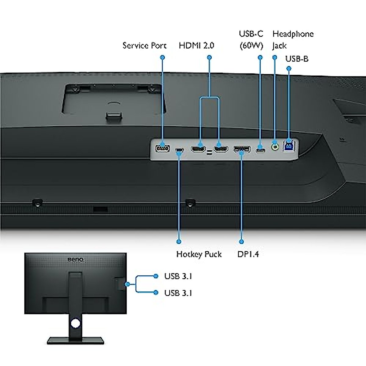 BenQ SW321C Photo Video Editing Monitor 32" 4K UHD | 99% AdobeRGB,100% sRGB,95% P3 | IPS | Hardware Calibrated | 16 bit 3D LUT | DeltaE ≤2 | Uniformity | HLG | AQCOLOR | Ergonomic | USB-C(60W) , Black