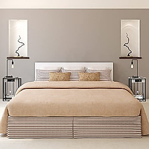 Nightstand with Charging Station Set of 2 End Table with USB Ports and Power Outlets Modern Side Table for Bedside Sofa in Bedroom Living Room Farmhouse, Grey and Black