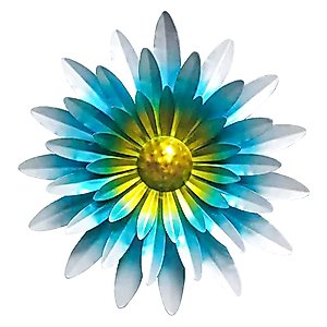 YURRUON Metal Flowers Wall Décor Wall Art Decorations Metal Flower Wall Sculpture Hanging for Home Bedroom Living Room Bathroom Patio (Purple)