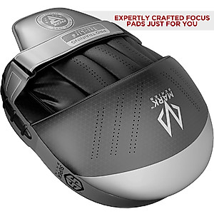 RDX Boxing Pads Curved Focus Mitts, Maya Hide Leather Mark PRO Hook and Jab Training Pads, MMA Muay Thai Kickboxing Coaching Martial Arts Punching Hand Target Strike Shield