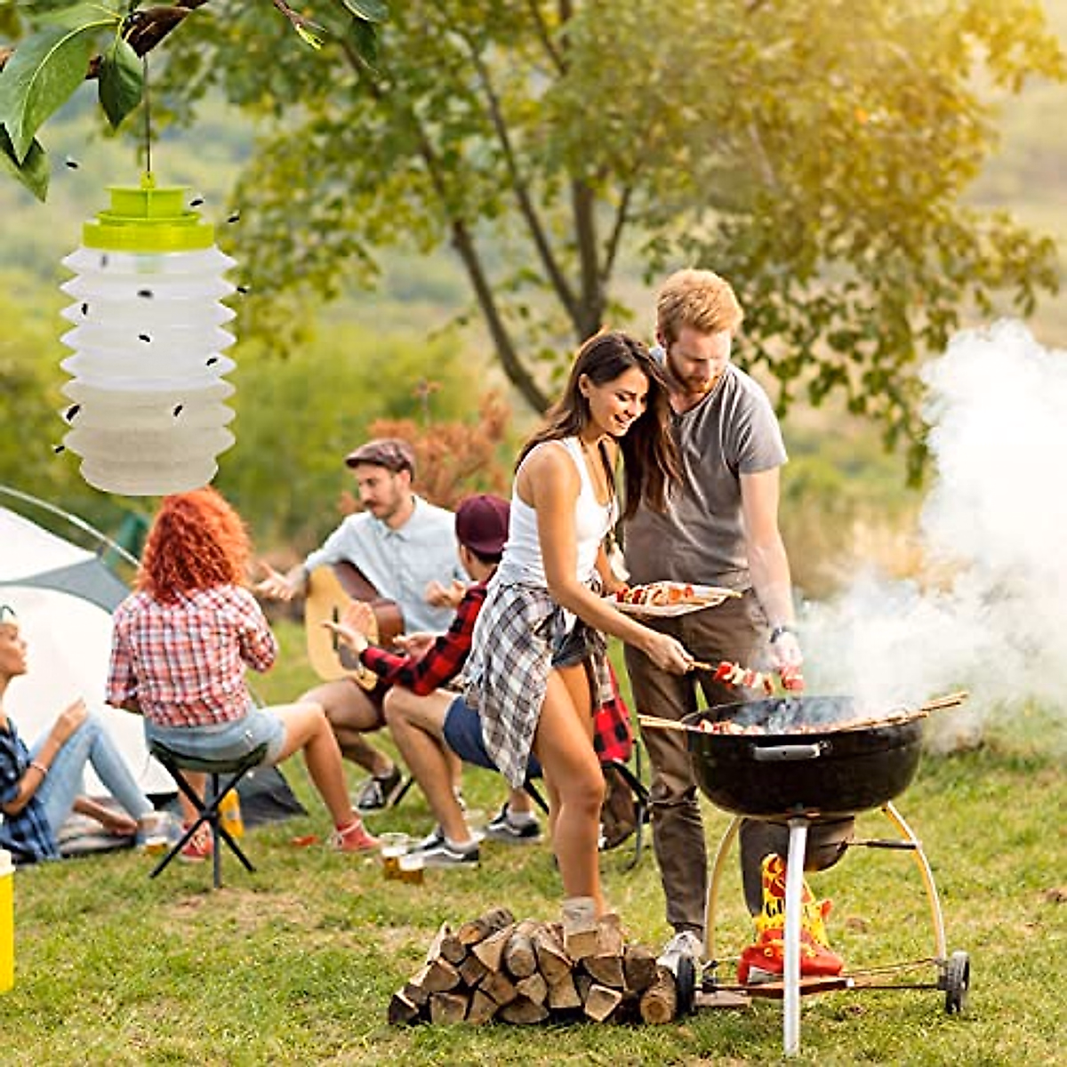 Outdoor Fly Trap Reusable Traps with Bait 2 Pack, Poison Free Fly Killer and Trap with Bait by iVenusTrap