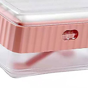 MOUMOUTEN Soap Holder, Travel Soap Case Box, Decorative Soap Case Storage Drainage Tray Dish for Bathroom(Pink)