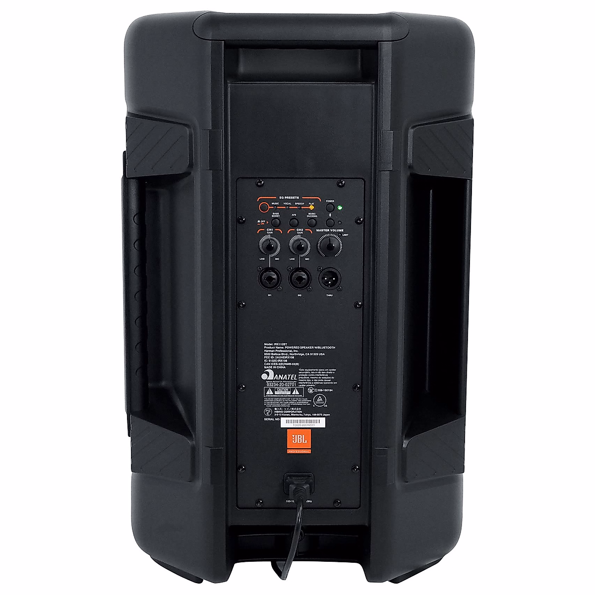 JBL IRX112BT 12" 1300 Watt Powered Active DJ Portable PA Speaker w/Bluetooth Bundle with Pair of Rockville Adjustable Tripod Speaker/Light Stands with (2) 20 Foot XLR Cables