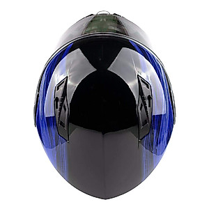Typhoon TH158 Adult Modular Motorcycle Helmet DOT Dual Visor Full Face Flip-up - Blue Medium