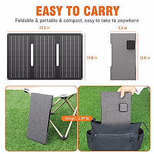30W Portable Foldable Solar Panel Charger for Outdoor Camping Solar Battery Charger 12 Volt Waterproof High Efficiency Solar Panel Kit DC for Portable Power Station USB Solar Panel Battery Charger