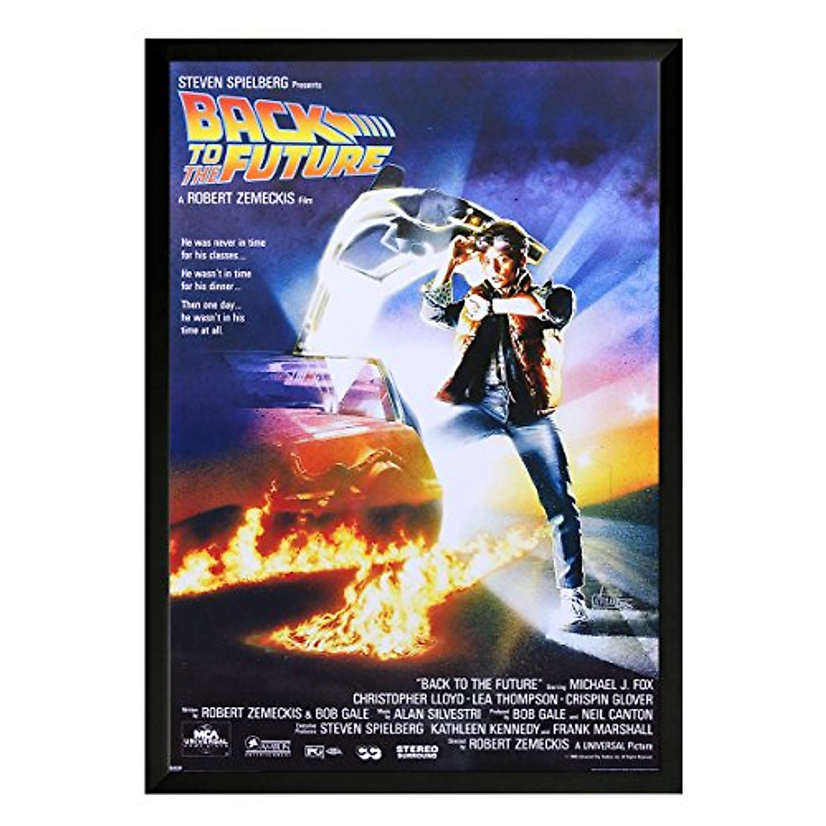 Back to The Future Framed Movie Poster Print 24x36. On a Black Frame. Made in USA.