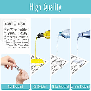 210 Pantry Labels Set for Kitchen Restaurant Storage Organization Water Resistant, 7 Sizes for Food Containers Label Sticker, Jars for Flour, Sugar, Coffee