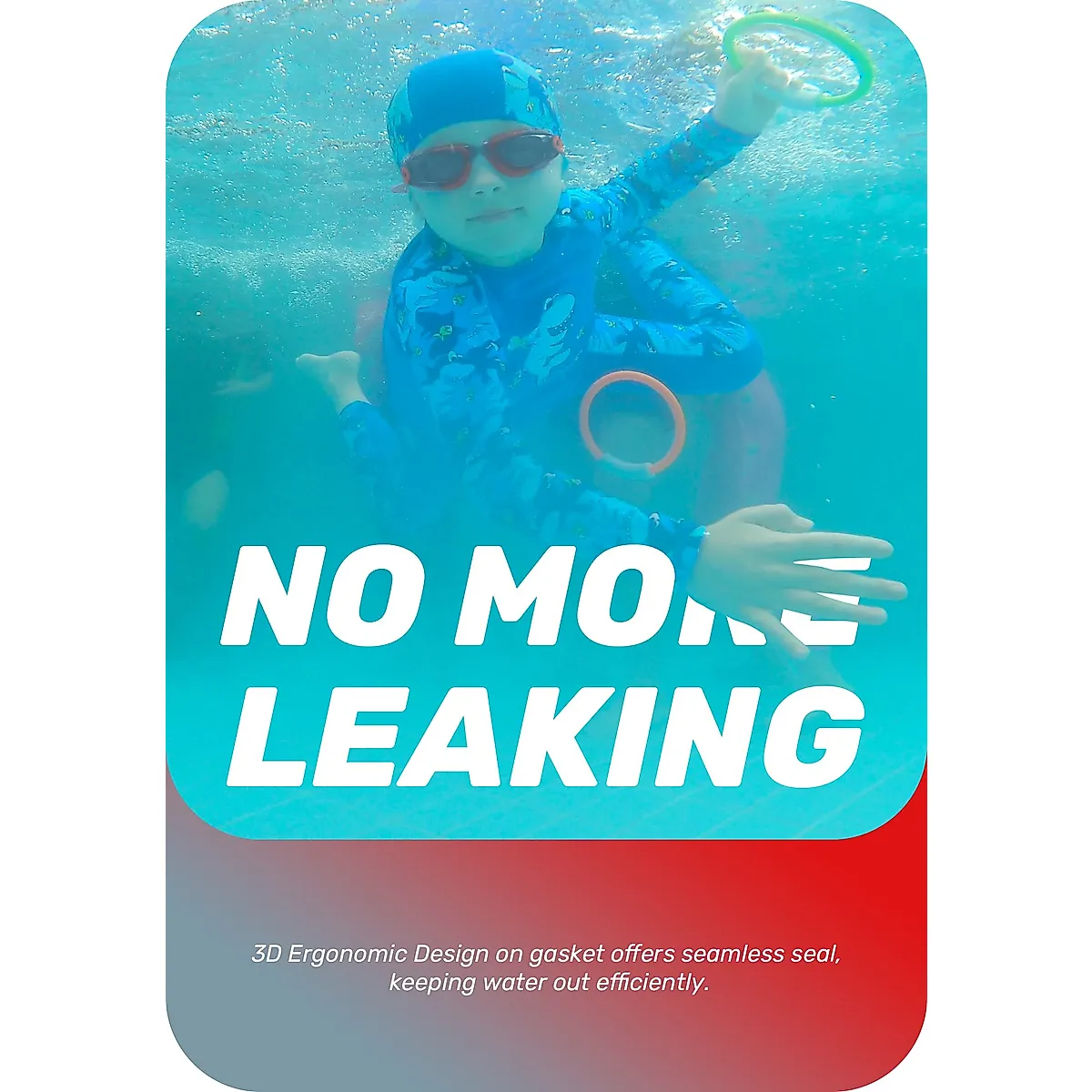 CAPAS Kids Swim Goggles, Pack of 2 Waterproof Anti-Fog Anti-UV Water Pool Swimming Class Goggles for Boys Girls Age 4-12