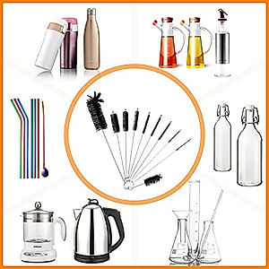 Bottle Cleaner Brush 10pcs,Straw Cleaner Brush Extra Long,Flexible Bottle Brush with Elbow Brush for Cleaning Straws,Cup Cover,Pipes,Keyboards and Hard to Reach Areas