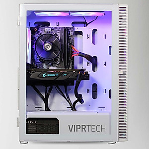 ViprTech.com Icefall Gaming PC Desktop Computer - AMD Ryzen 5 (12-LCore), RTX 2060 Super 8GB, 16GB DDR4 RAM, 128GB NVMe SSD, 1TB HDD, VR-Ready, Streaming, Editing, RGB, WiFi, Warranty
