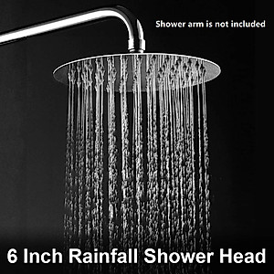 NearMoon Rain Shower Head, Ultra-Thin Design-Pressure Boosting, Awesome Some Experience, High Pressure High Flow Stainless Steel Rainfall Shower Head (6 Inch,Chrome Finish)