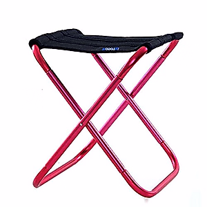 CHENGHUIXIN Outdoor Portable Lightweight Chair Camping Fishing Hiking Beach Folding Chair 7075 Aluminum Alloy (Color : Rose red, Size : Free)