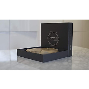 Edge of Belgravia 100% Teak Star Wood Cutting Board,Non Slip,Ecofriendly, Kitchen Chopping Board for Meat, Cheese and Vegetables, BBQ(XLarge(45 x 45 x 4 cm))