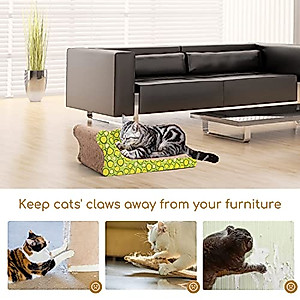 Nobleza Cat Scratch Pad, Reversible Double-Side Cardboard Scratcher Lounge with Catnip, Premium Recyclable Corrugated Scratching Couch Bed Sofa for Indoor Cats