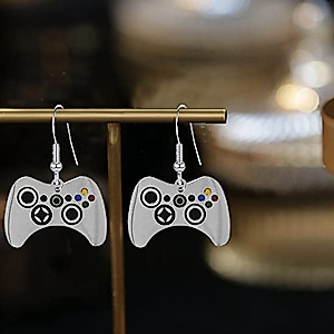 KVANU Unique 80s 90s Punk Stainless Steel Video Game Control Consoles Dangle Drop Earring for Women Men Her Game Enthusiast Game Lover Jewelry Gift (Style-3)