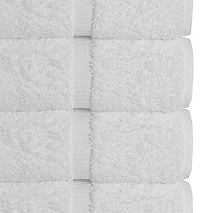 Chakir Turkish Linens | Hotel & Spa Quality 100% Cotton Premium Turkish Towels | Soft & Absorbent (4-Piece Bath Towels, White)
