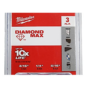 Milwaukee 49-56-0500 Diamond Max Diamond Grit Hole Saw 3 Piece Set 49560500 0