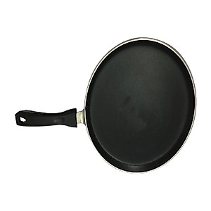 SHRIYA Aluminum Saute Fry Pan with Non-Stick Coating, Bakelite Handle, Suitable for Gas Stovetop, Fits 10" Diameter, 0.4" Thickness, Easy to Clean, Perfect for Crepes, Pancakes