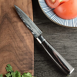 FULLHI Knife Set 3 Pieces Japanese Knife Set, Premium German Stainless Steel Kitchen Knife Set