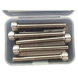 Fullerkreg M8-1.25 x 65MM Socket Head Cap Screws, Allen Socket Drive, Din 912, AISI 304 Stainless Steel (18-8), Full Thread, Bright Finish, Machine Thread, Quantity 5